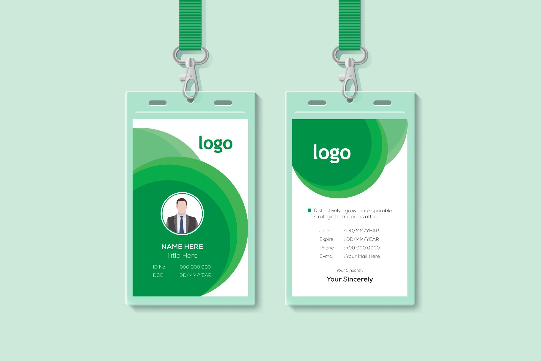 Id Card Vector. security badge, press event pass template. (709762 ...