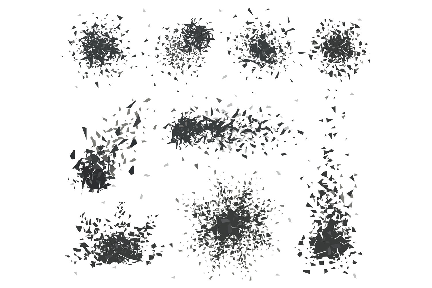 Abstract shattered elements. Explosion broken shapes, sharp (1257753 ...