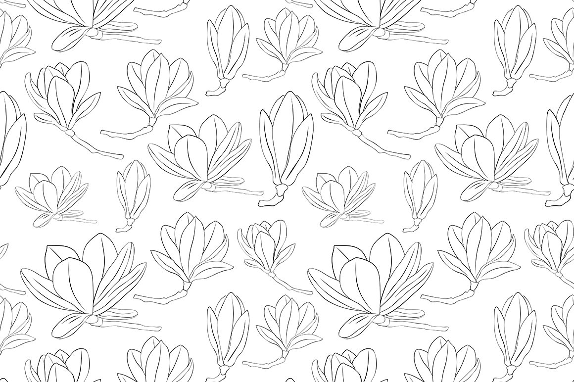 Magnolia pattern. Magnolia graphics pattern. Magnolia Flower (1017657 ...