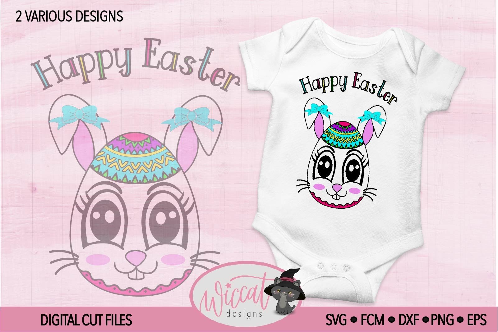 Easter egg with Bunny face svg, Girl bunny face svg cut file (216819 ...