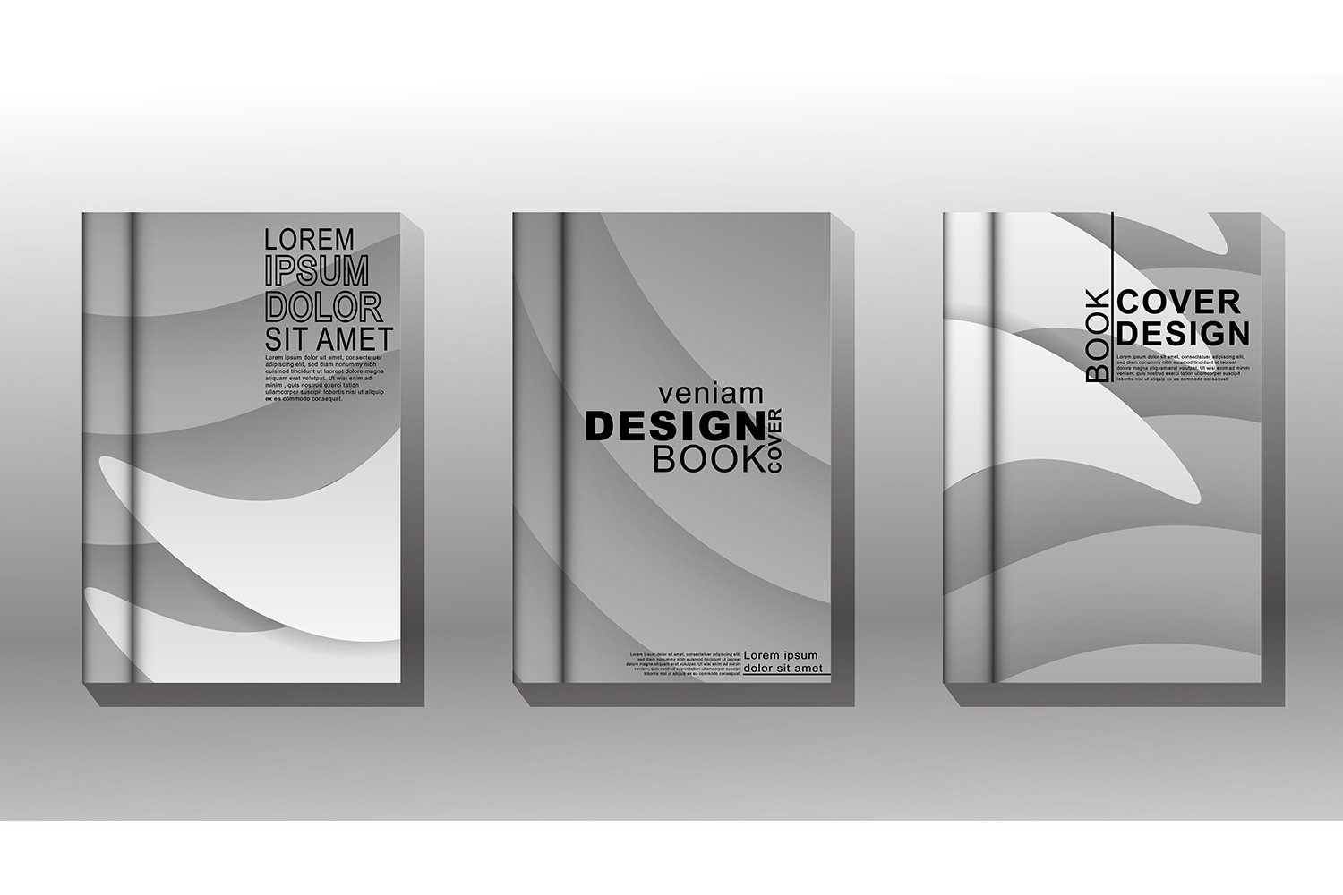 Minimalist book cover design with white, gray, and stacked (726620 ...
