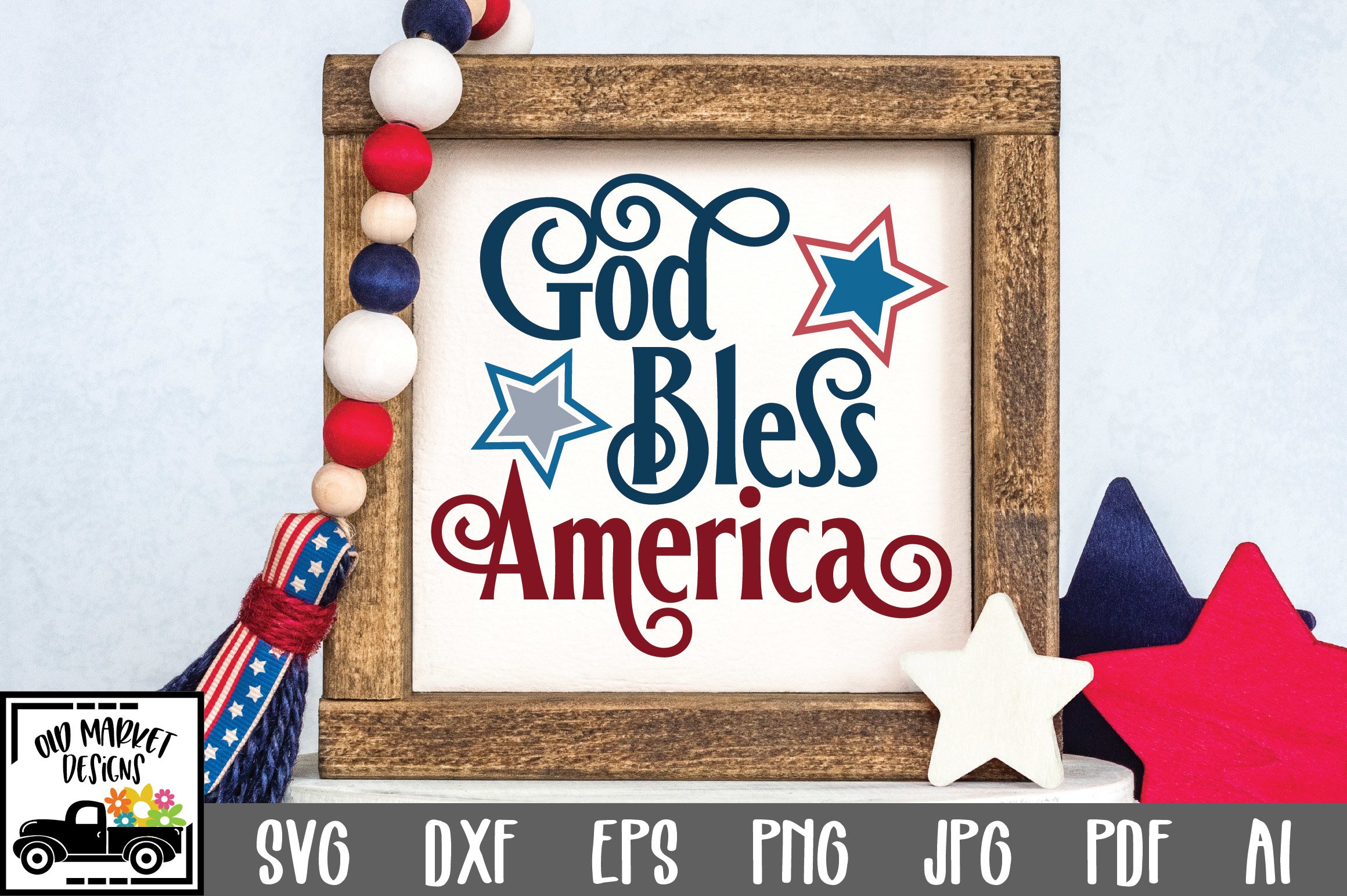 God Bless America SVG Cut File - Patriotic SVG DXF EPS PNG (531832 ...