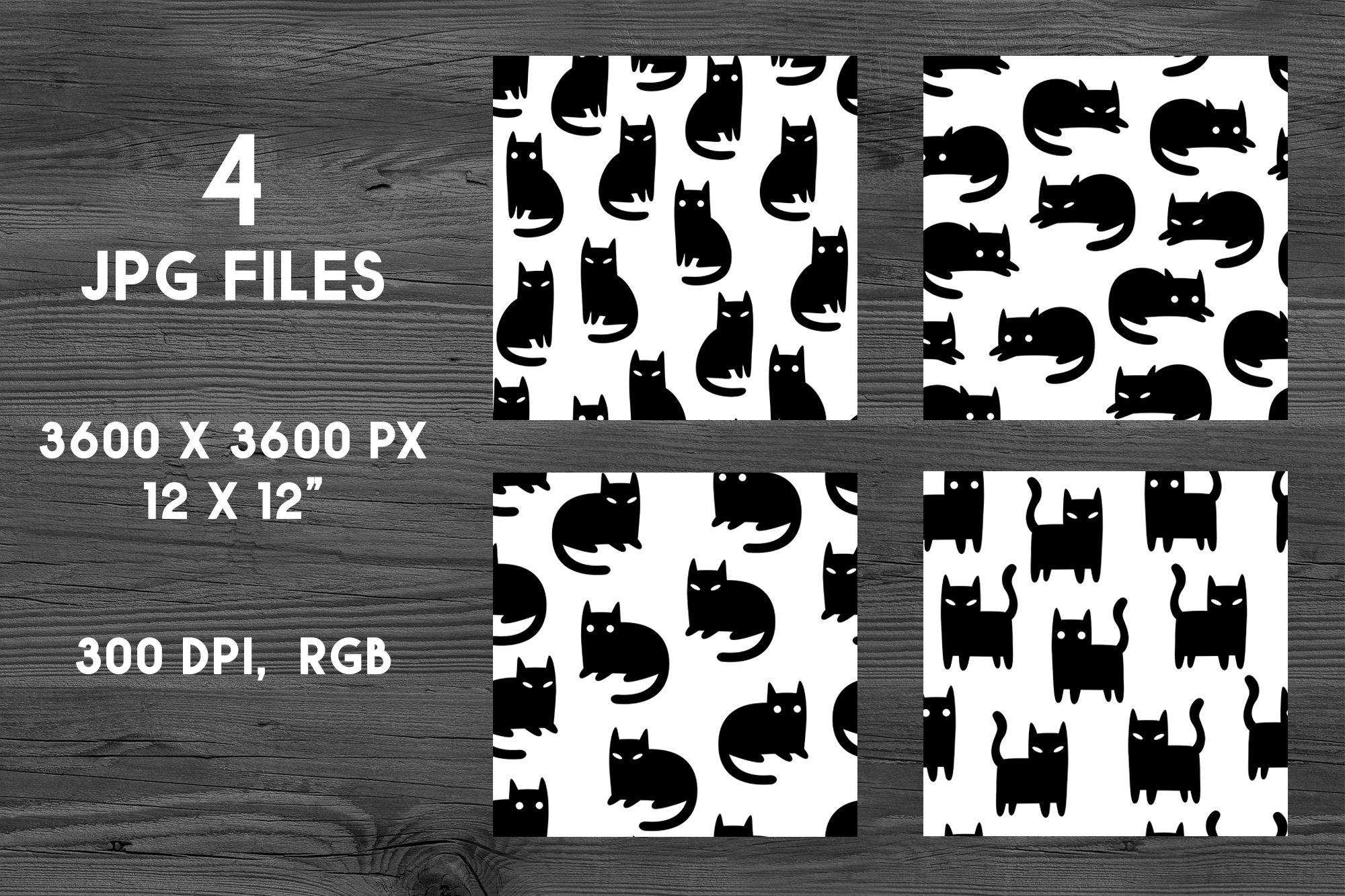 Cat pattern svg Black cat svg Cat digital paper bundle