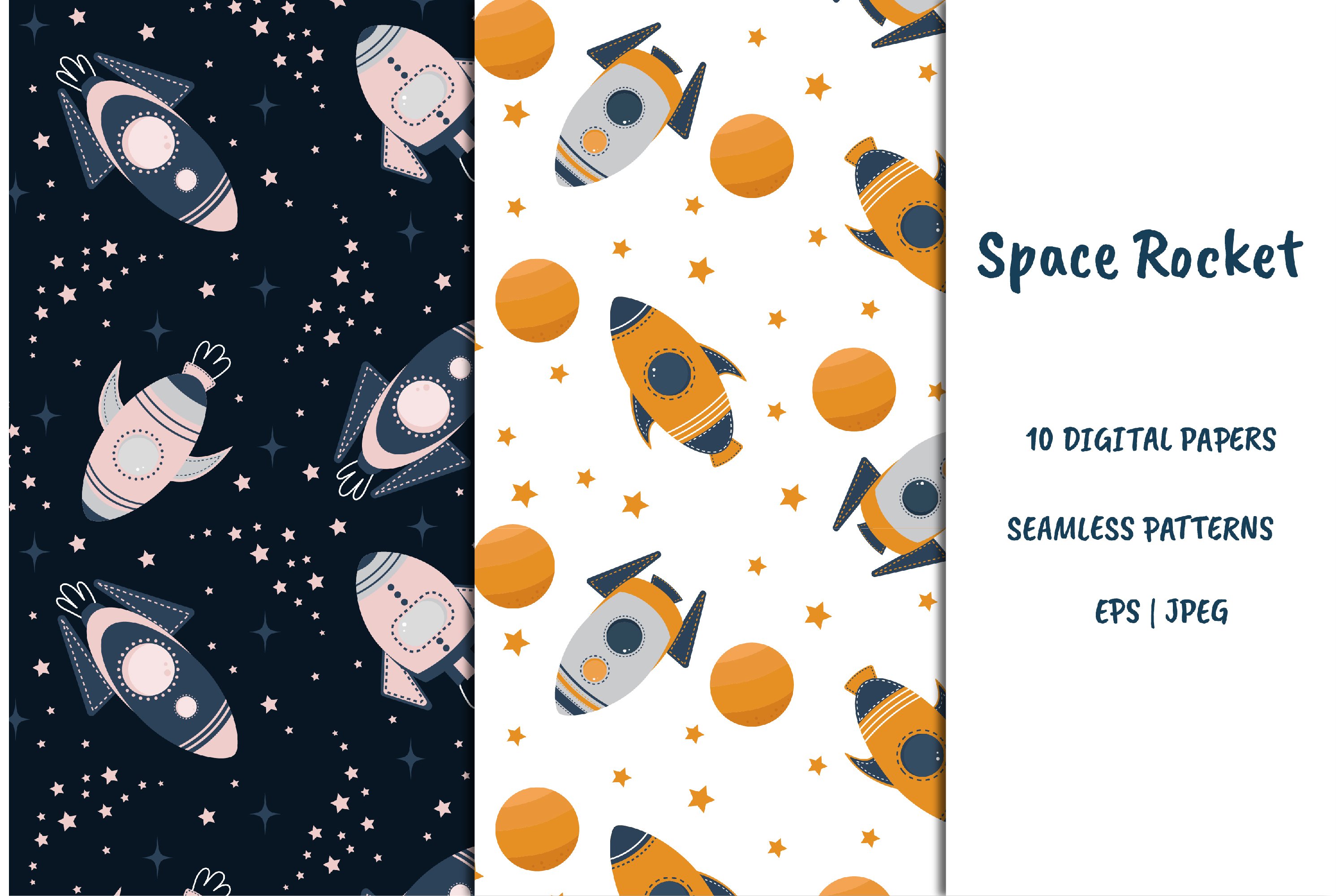 Space Digital Papers, Space Paper Pack, Spaceship (554121) | Patterns ...