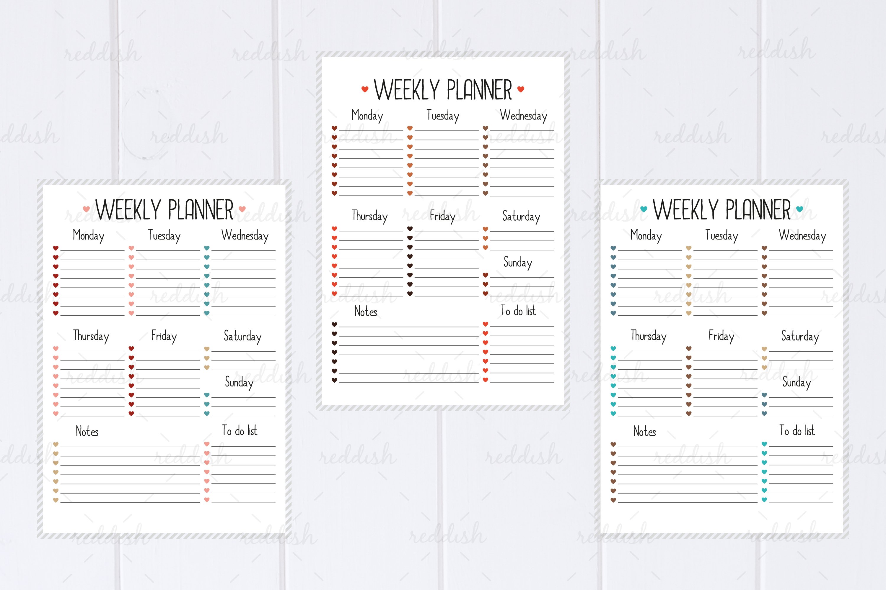 6 Weekly Planner A4 size Printable Page (854000) | Digital | Design Bundles