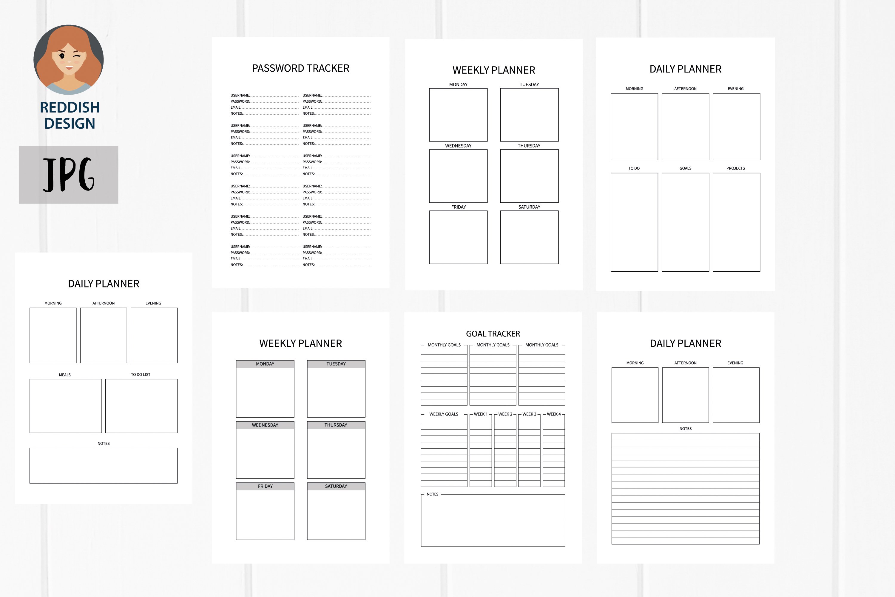 99 Planner pages A4 size, printable digital templates set (1157329 ...