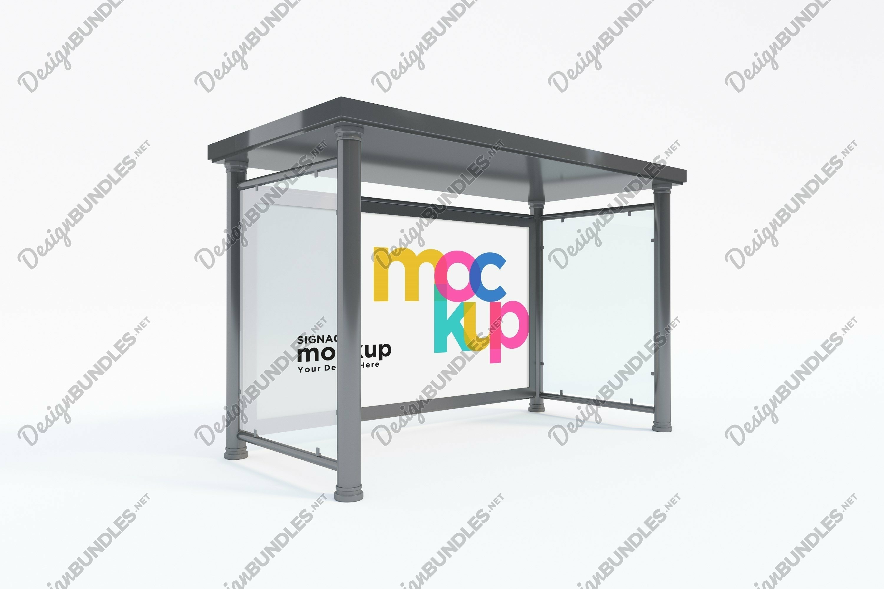 City Bus Stop Sign Mockup (1815893) | Branding | Design Bundles