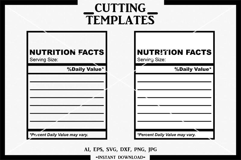Customizable Nutrition Label Template