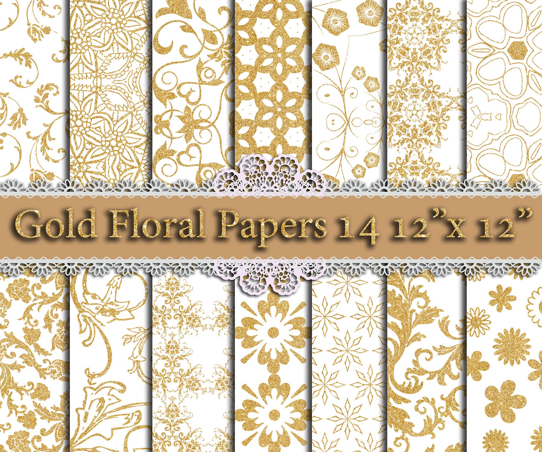 White and Gold digital paper (30808) | Backgrounds | Design Bundles