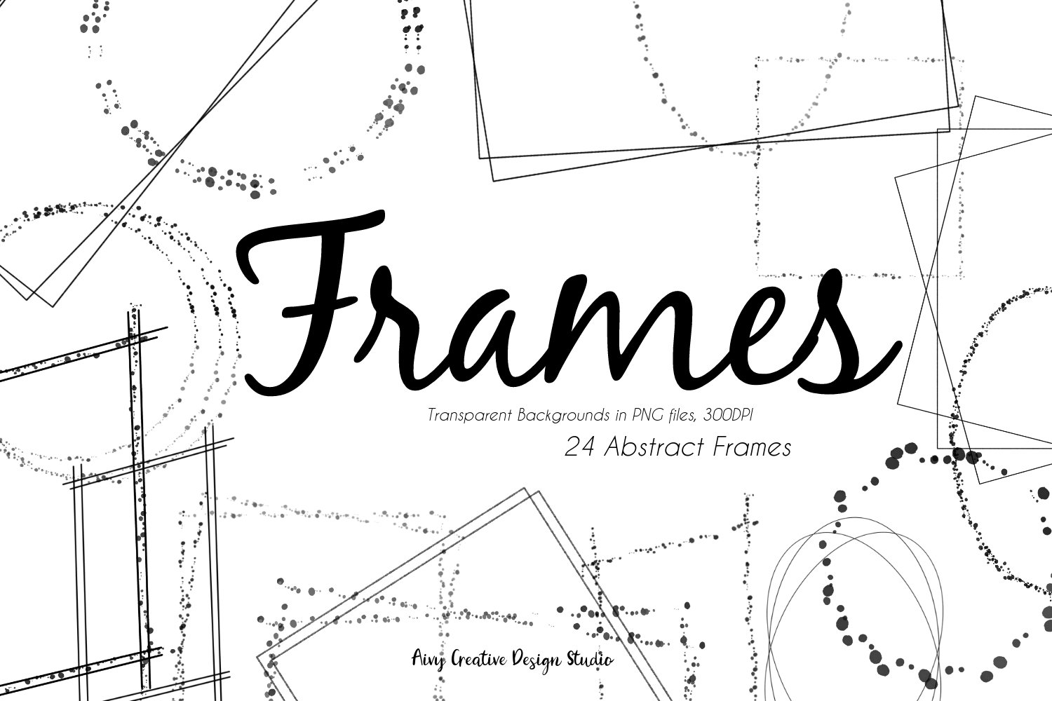 24 Hand Drawn Digital Frames Clip Art Bundle (267262) | Illustrations ...