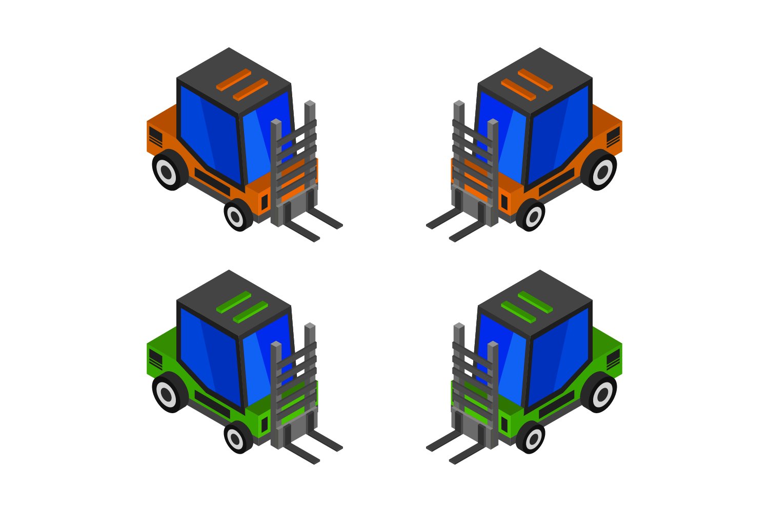 isometric forklift (666607) | Icons | Design Bundles