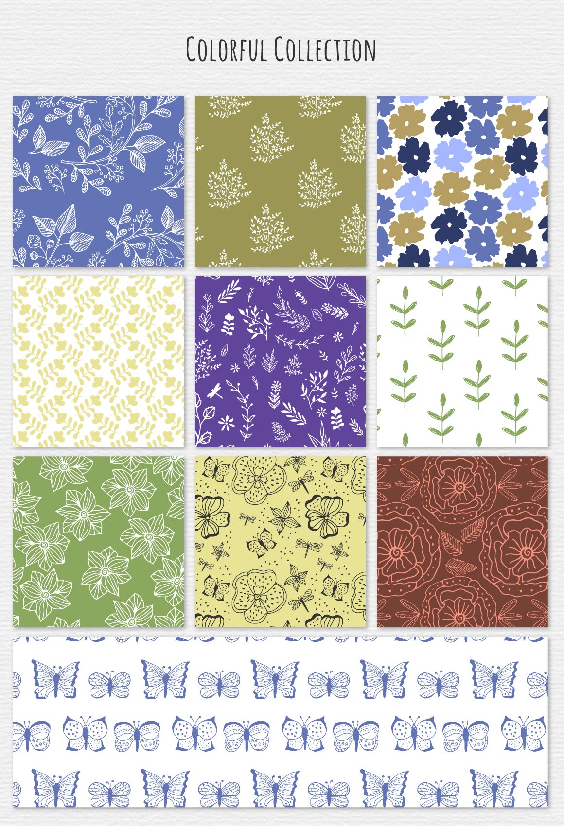 30 Botanic Patterns (49861) | Patterns | Design Bundles