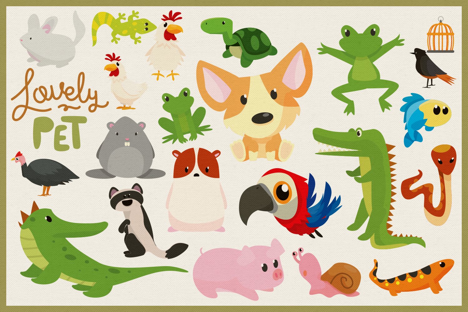 Cute Pet Vector Clipart Pack
