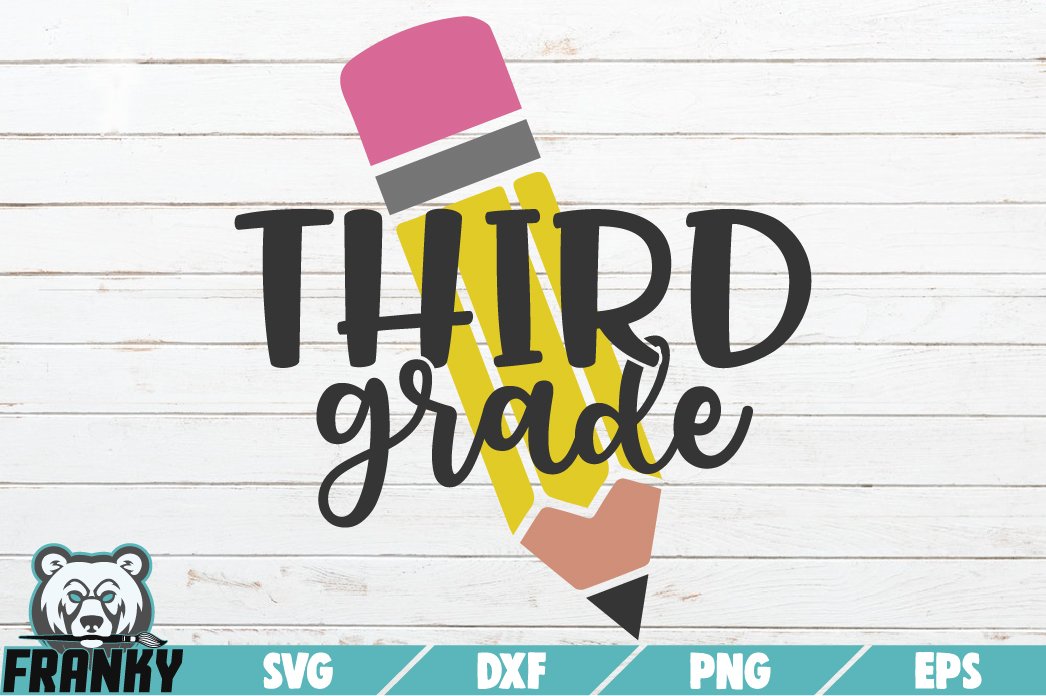 Third grade SVG | Printable cut file (1313456) | SVGs | Design Bundles
