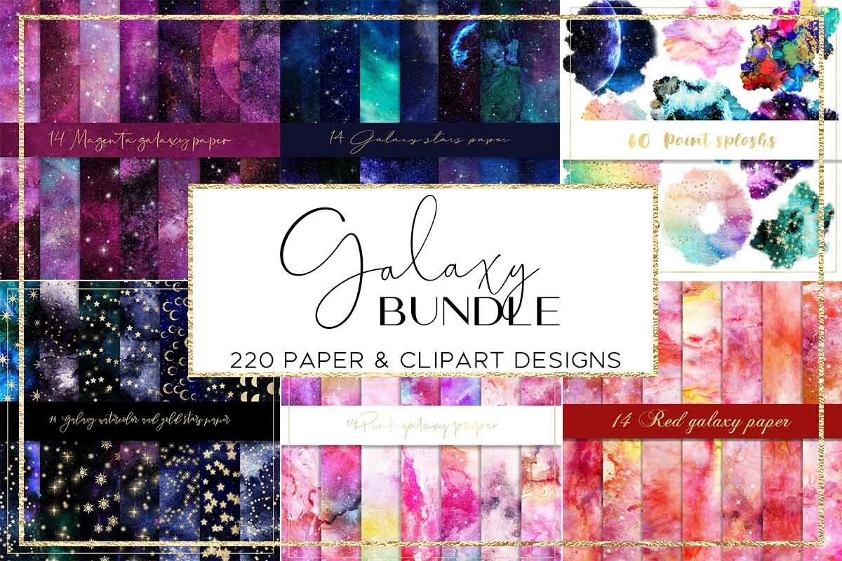 Galaxy paper BUNDLE digital paper pattern (1179386) | Patterns | Design ...