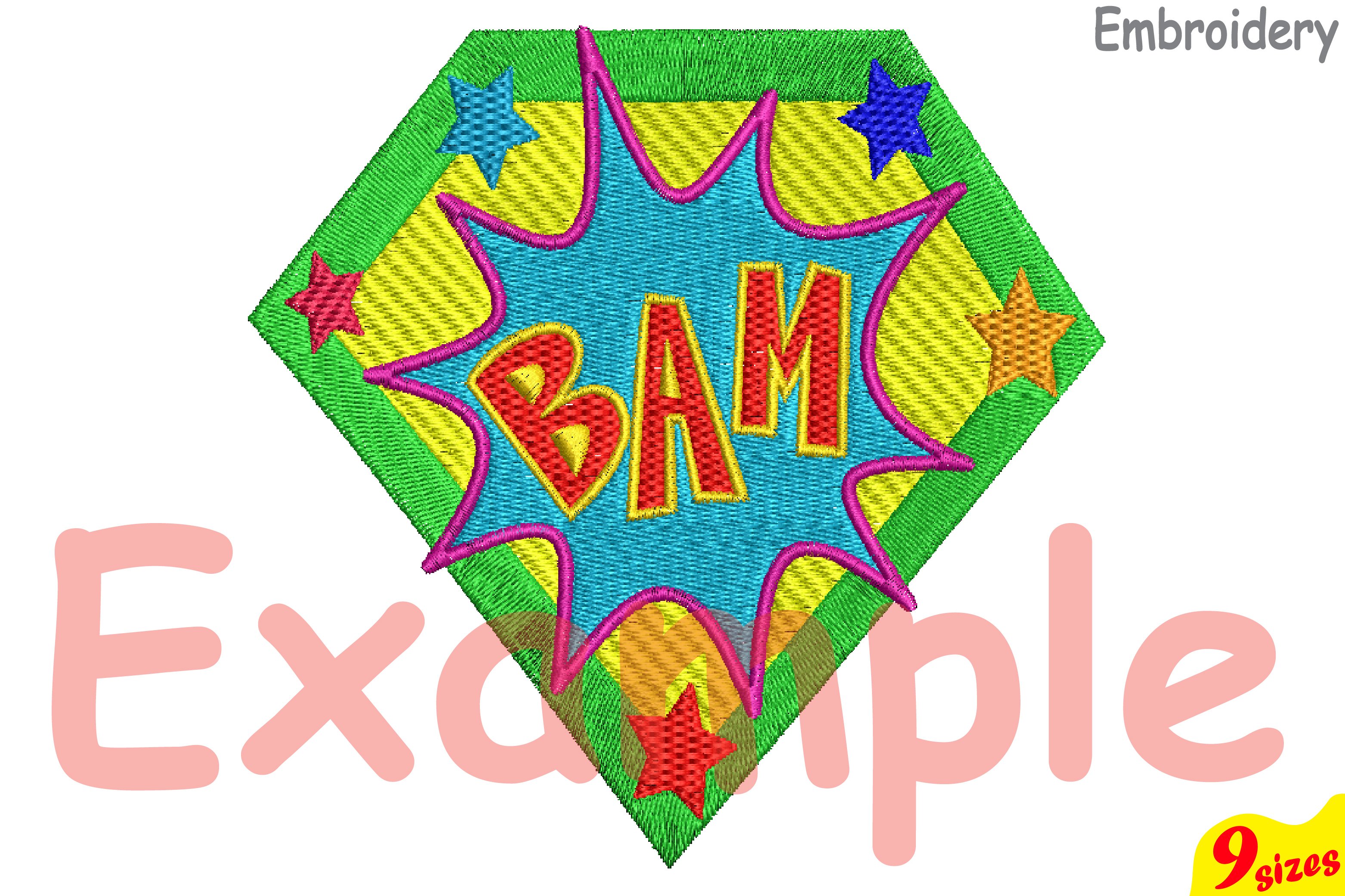 Bam Comic Book Embroidery Design Machine Instant Download Commercial ...
