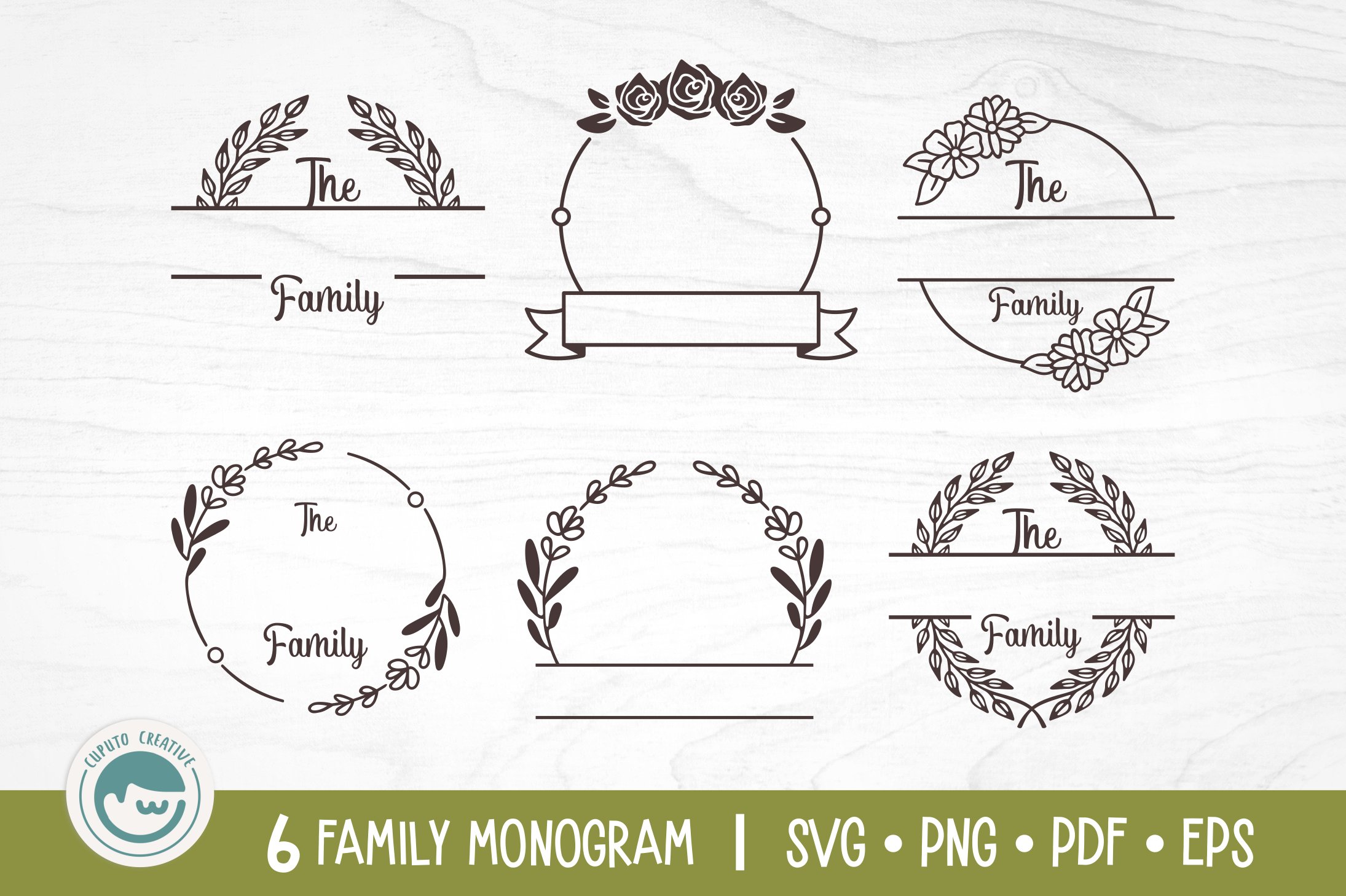 Family Last Name Monogram SVG Cut Files Bundle (1131089) | Cut Files ...