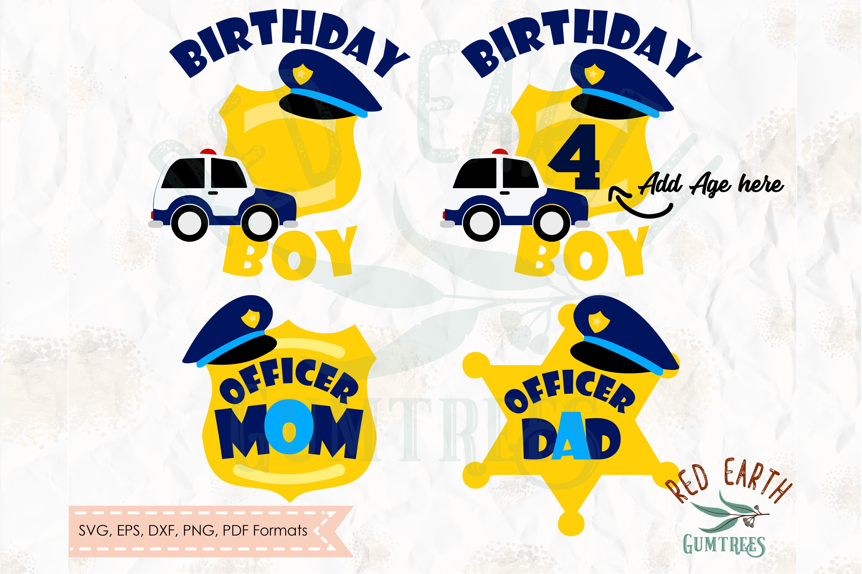 Policeman birthday theme, police officer in SVG,DXF,PNG,EPS (211940 ...