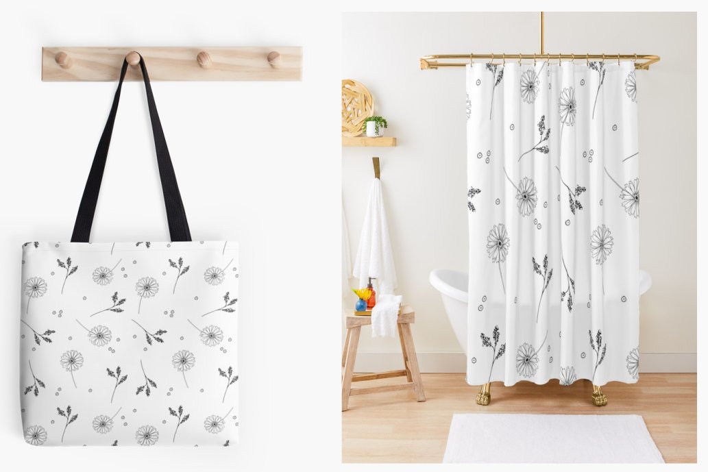 Doodle Floral Pattern, A1, SVG (346573) | Illustrations | Design Bundles