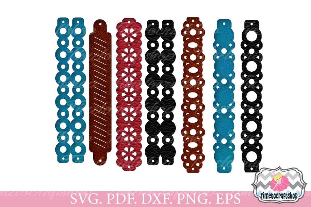Geometric Cuff Bracelet Template Leather Bracelet SVG 896309 Cut