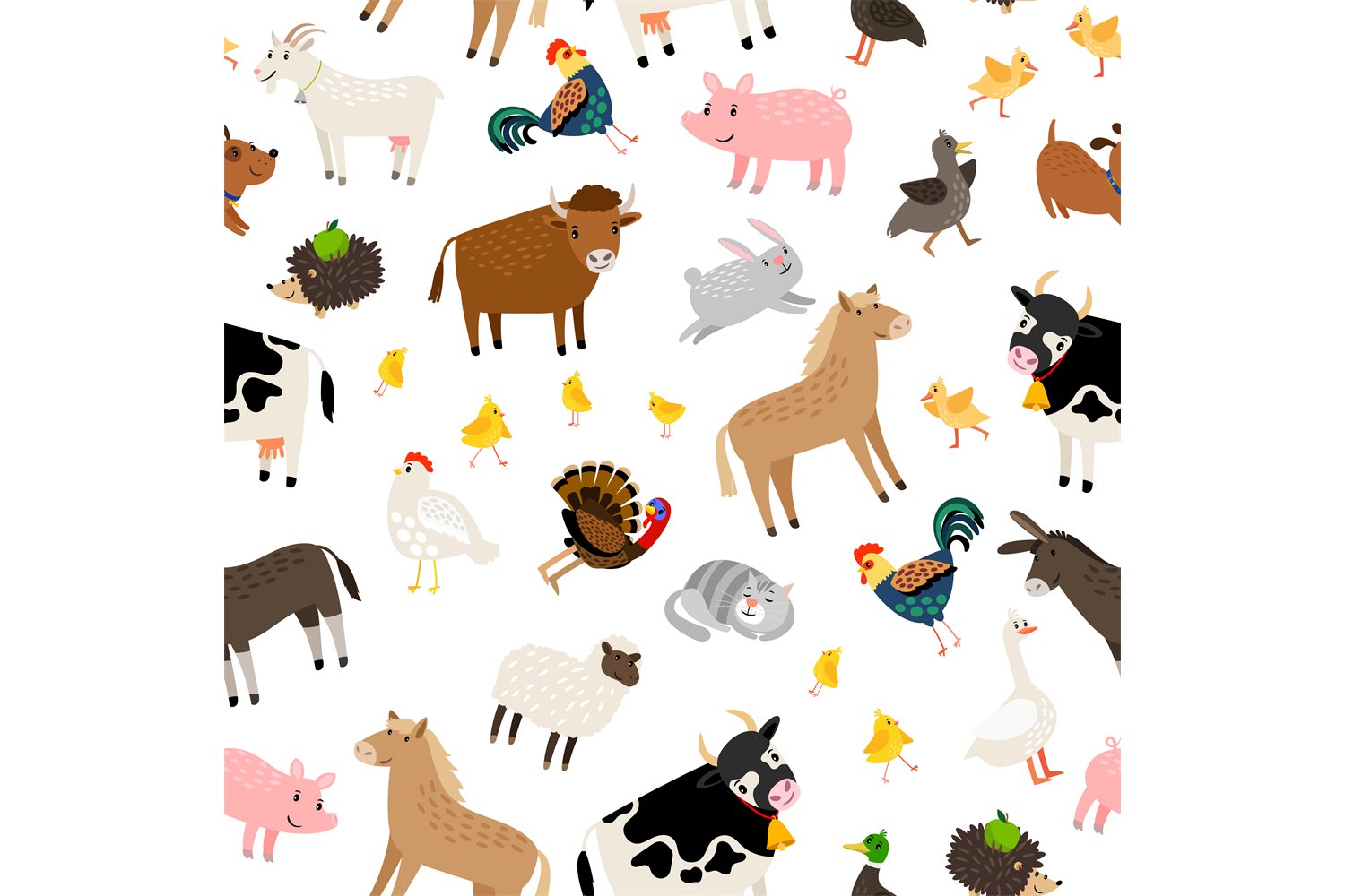 Farm animals pattern (903821) | Patterns | Design Bundles