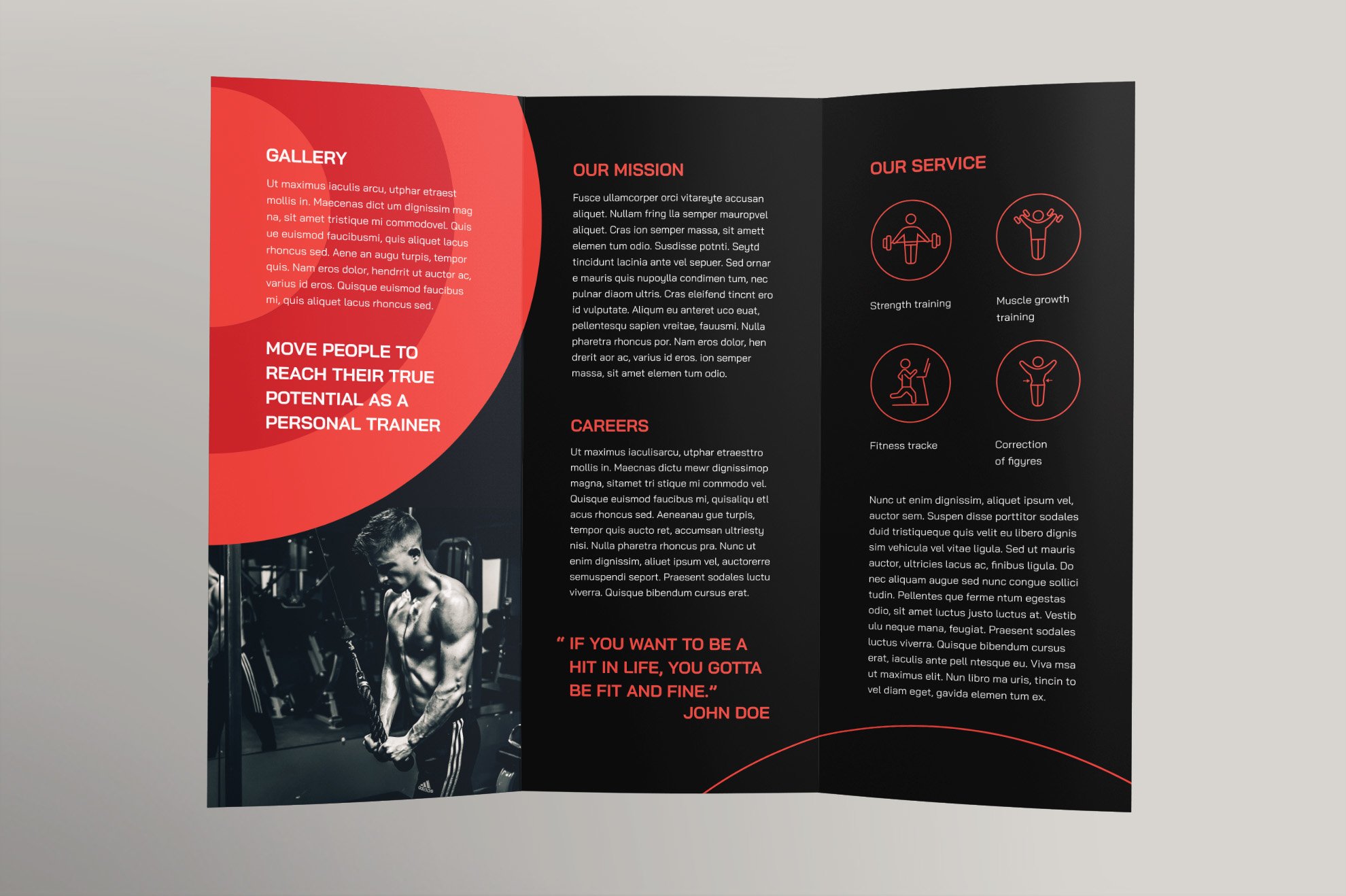 Personal Trainer Brochure Trifold (434080) | Brochures | Design Bundles