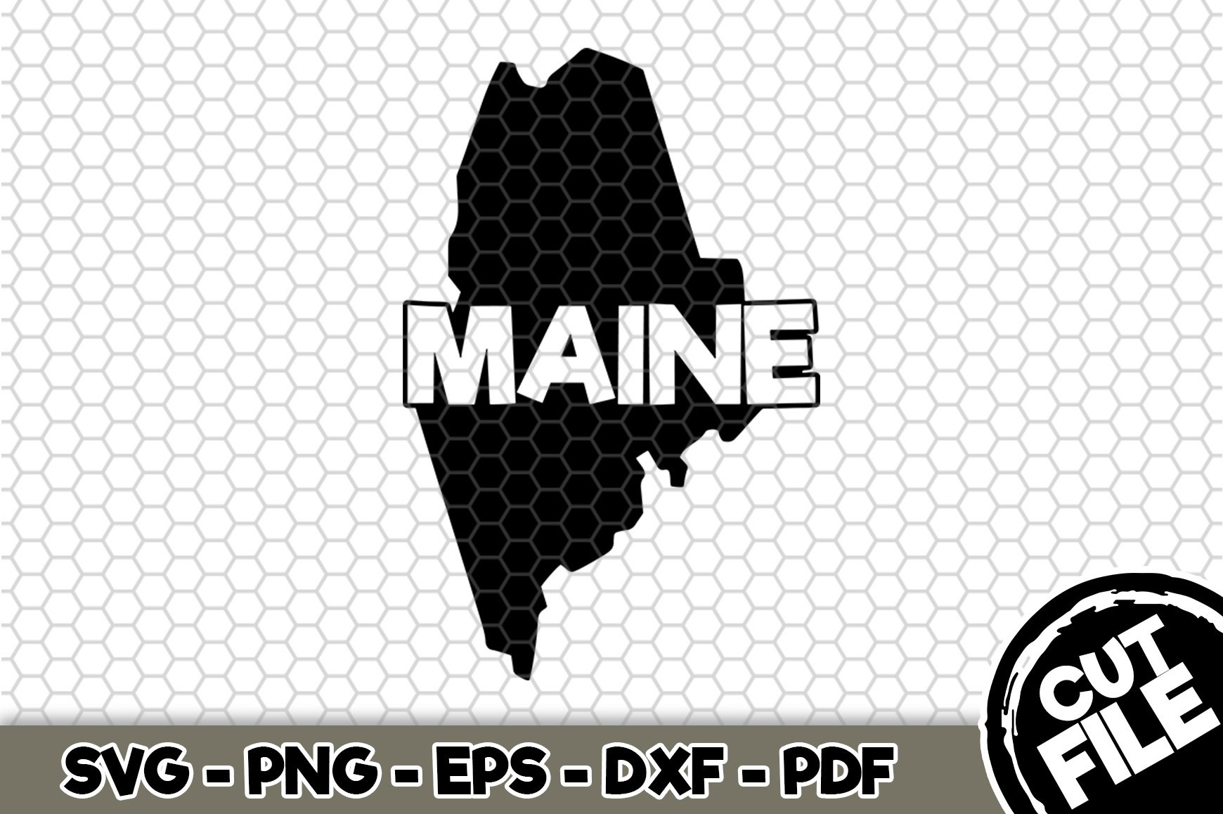 Maine State Name - Maine State - SVG Cut File n527 (1257333) | SVGs ...