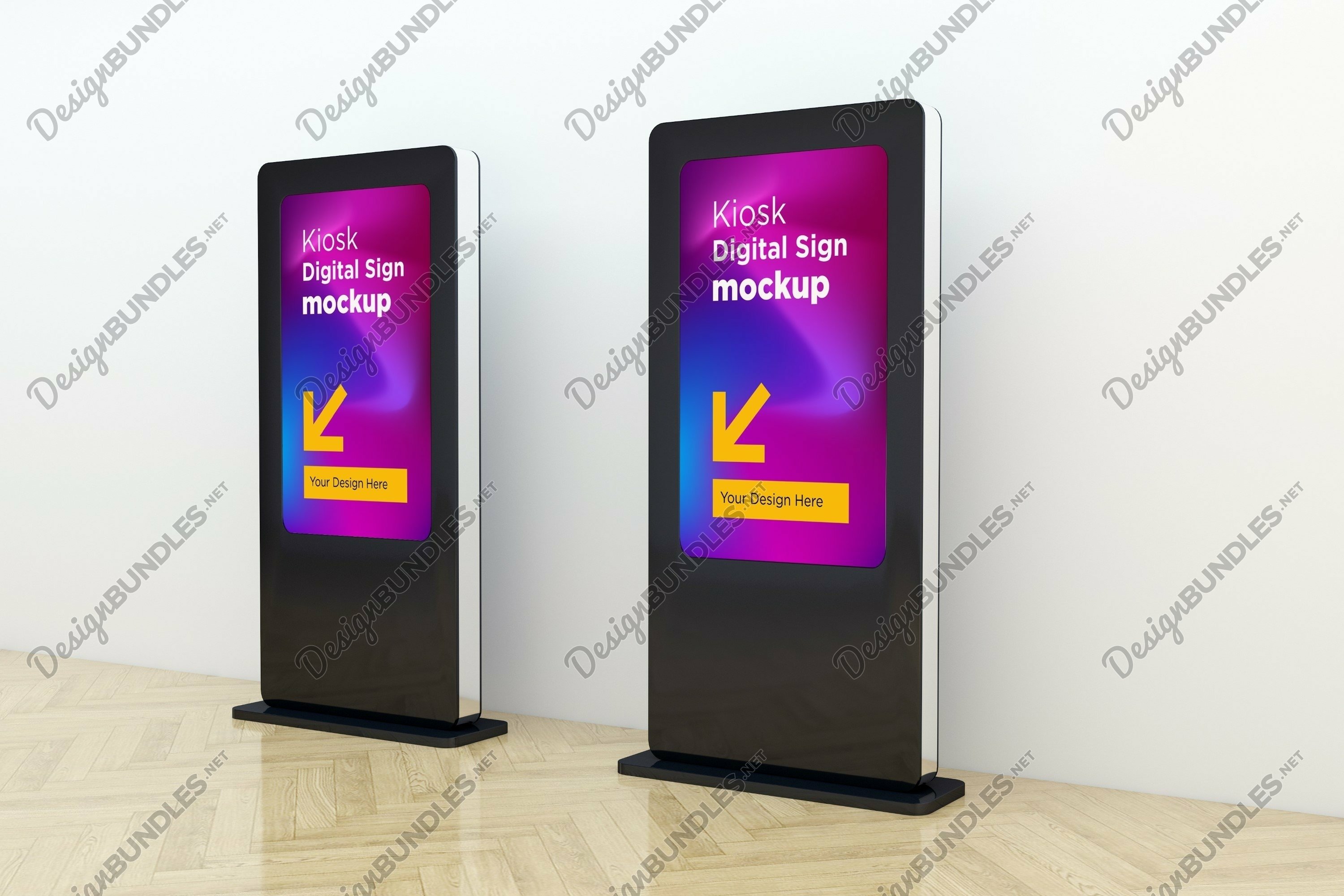 Kiosk Digital Sign Mockup (1459404) | Signage | Design Bundles