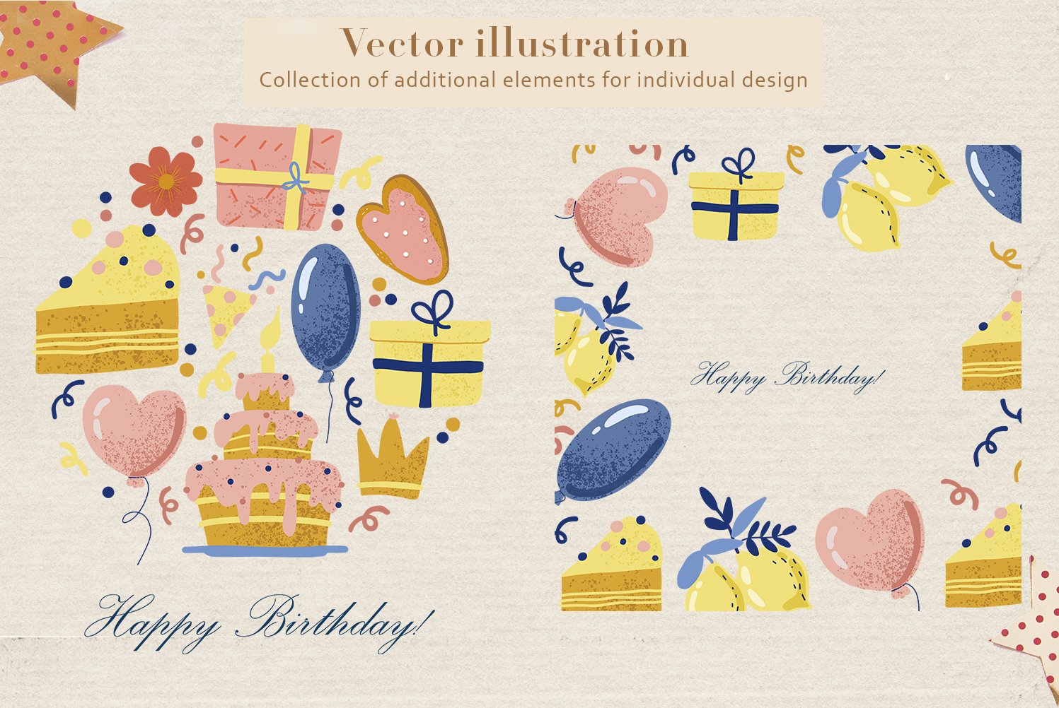 Happy Birthday Collection (575011) | Illustrations | Design Bundles