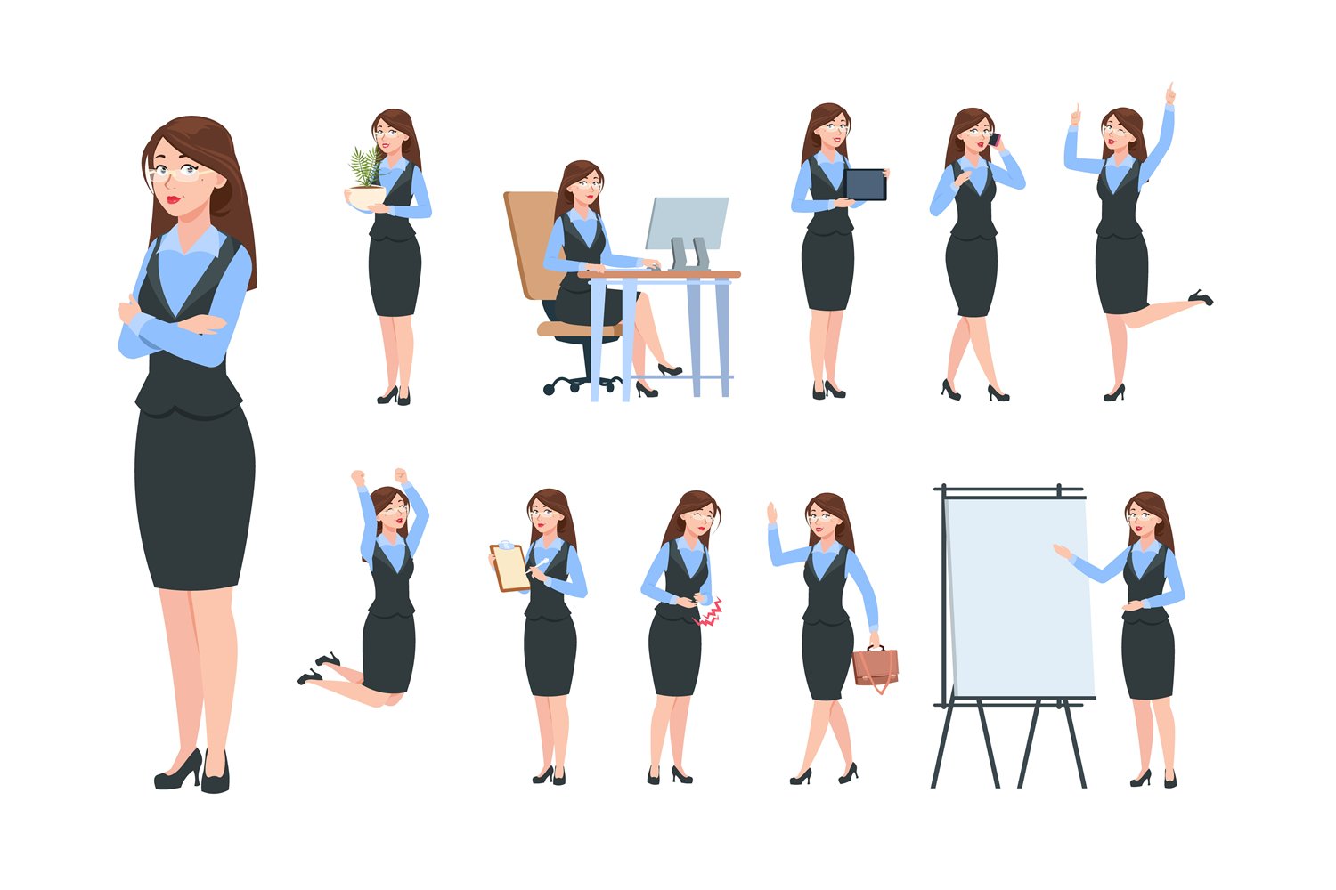 Businesswoman characters. Office professional woman, female (1027614 ...