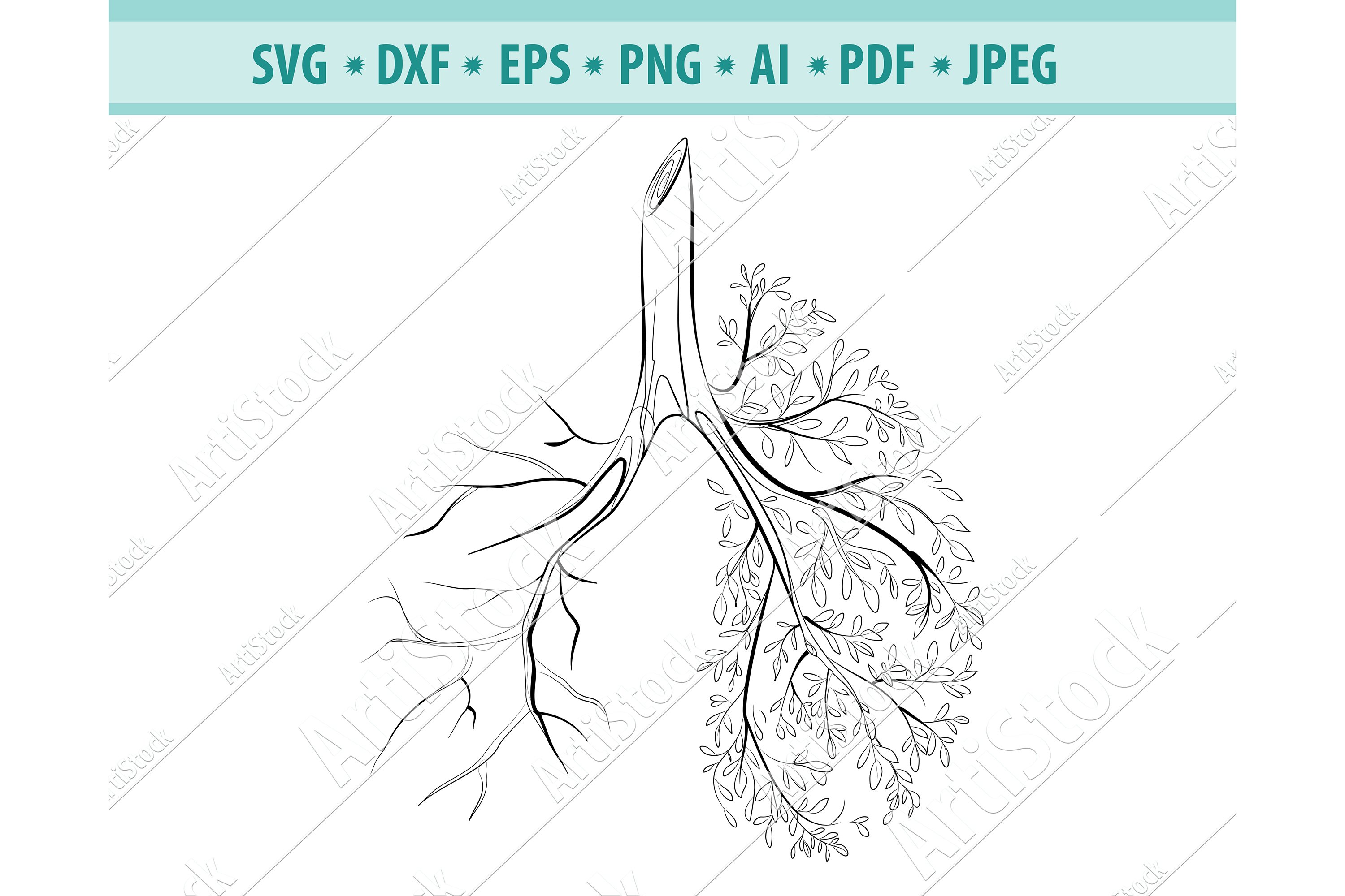 Human Lung svg, Lungs Svg Flowery,Health Svg, Dxf, Png, Eps (413514 ...