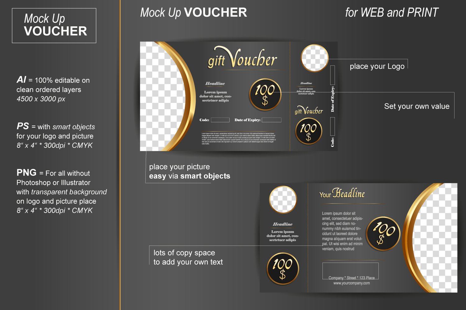 Template - Gift Voucher - Noble Gold (177690) | Card and Invites ...