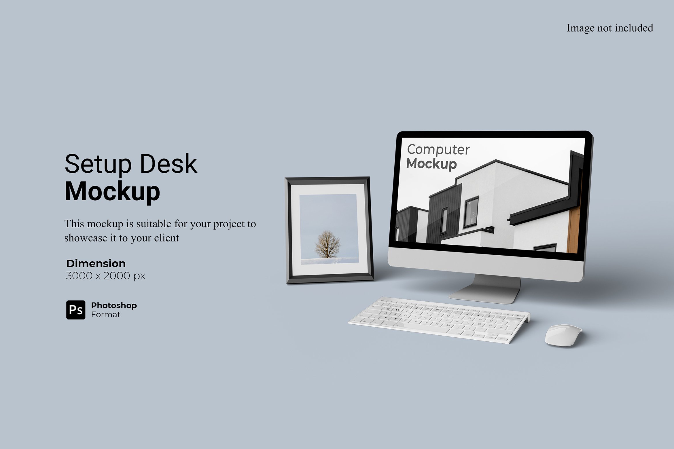 Computer Setup Desk Mockup (1358561) | Mockups | Design Bundles