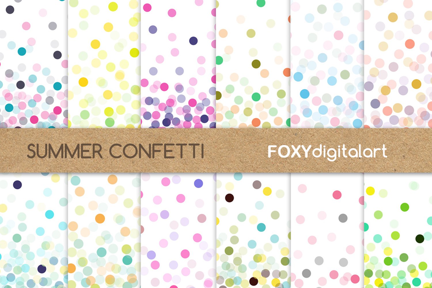 Confetti Digital Paper Set Throw Some Confetti Wedding (293480 ...