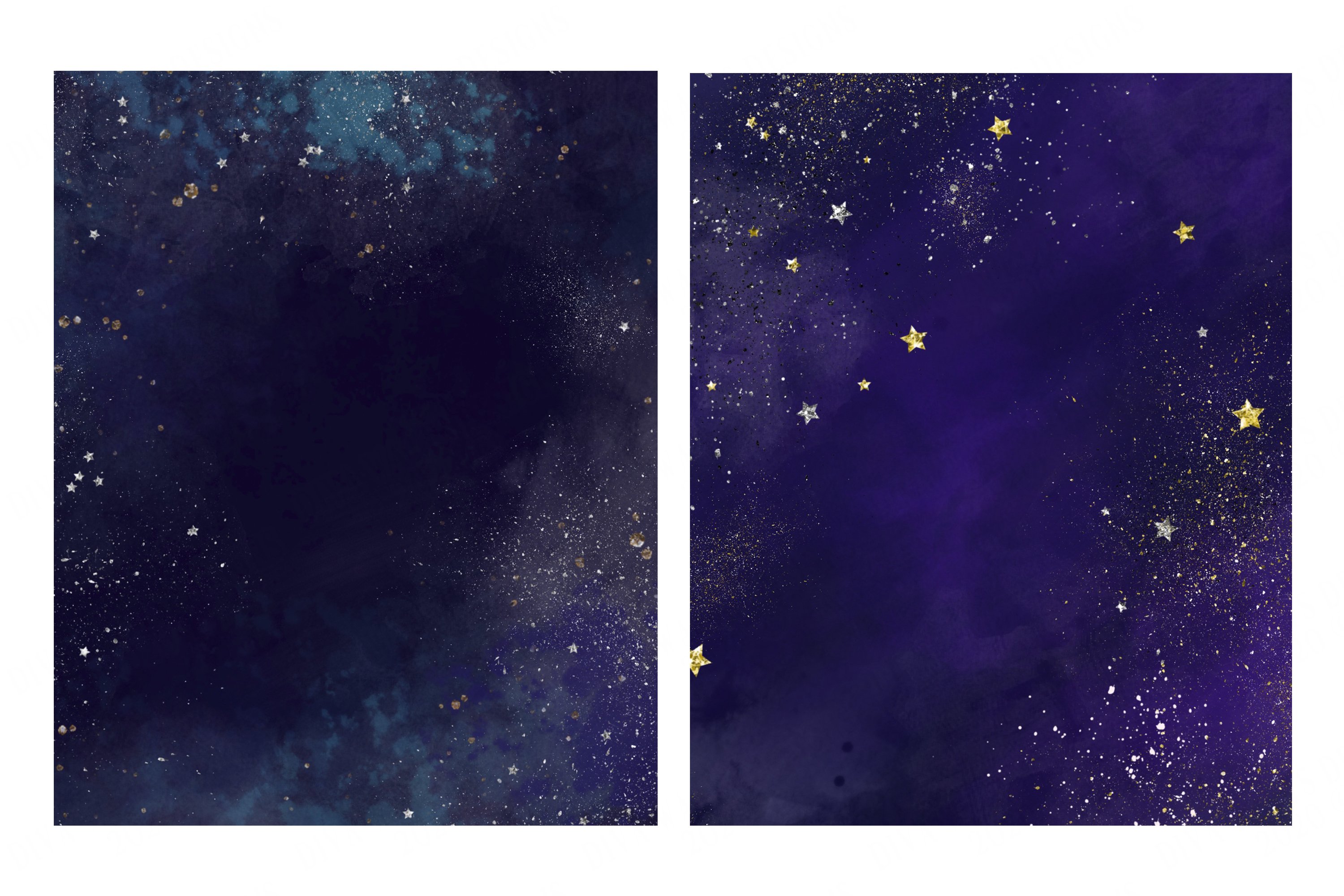 Milky Way Starry Night Background Papers Bundle Set of 4 JPG (514749 ...