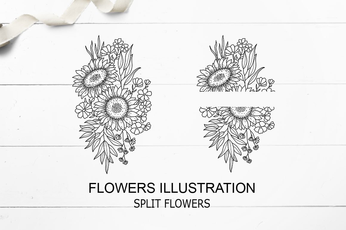Flowers illustration | Split flowers