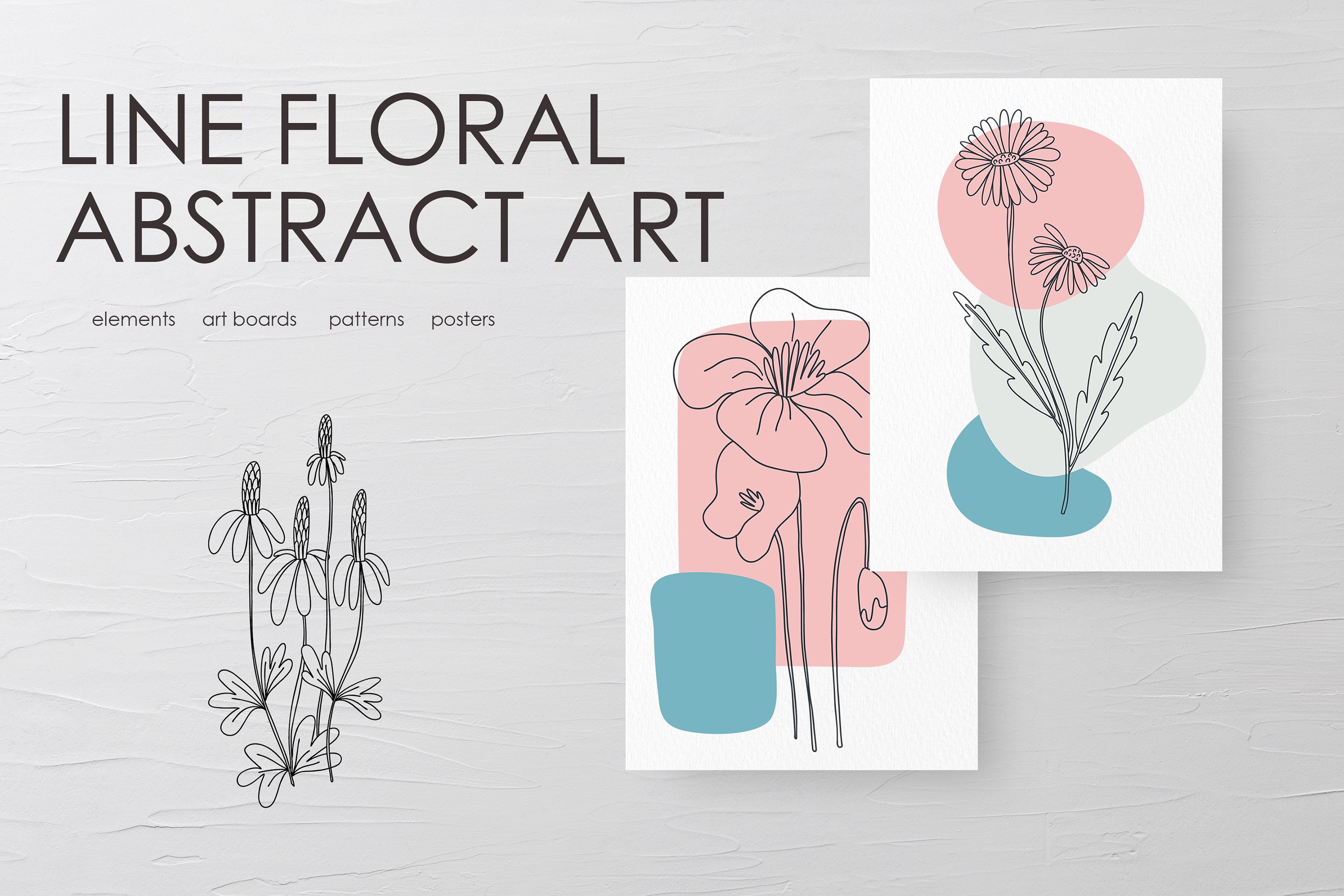 Line Floral Abstract Art (1183082) | Printables | Design Bundles