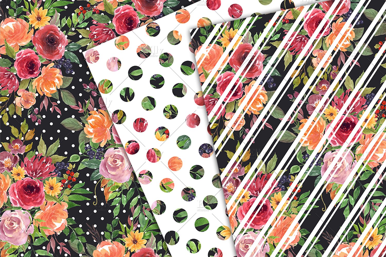 Autumn Watercolor Digital Paper (128907) | Patterns | Design Bundles