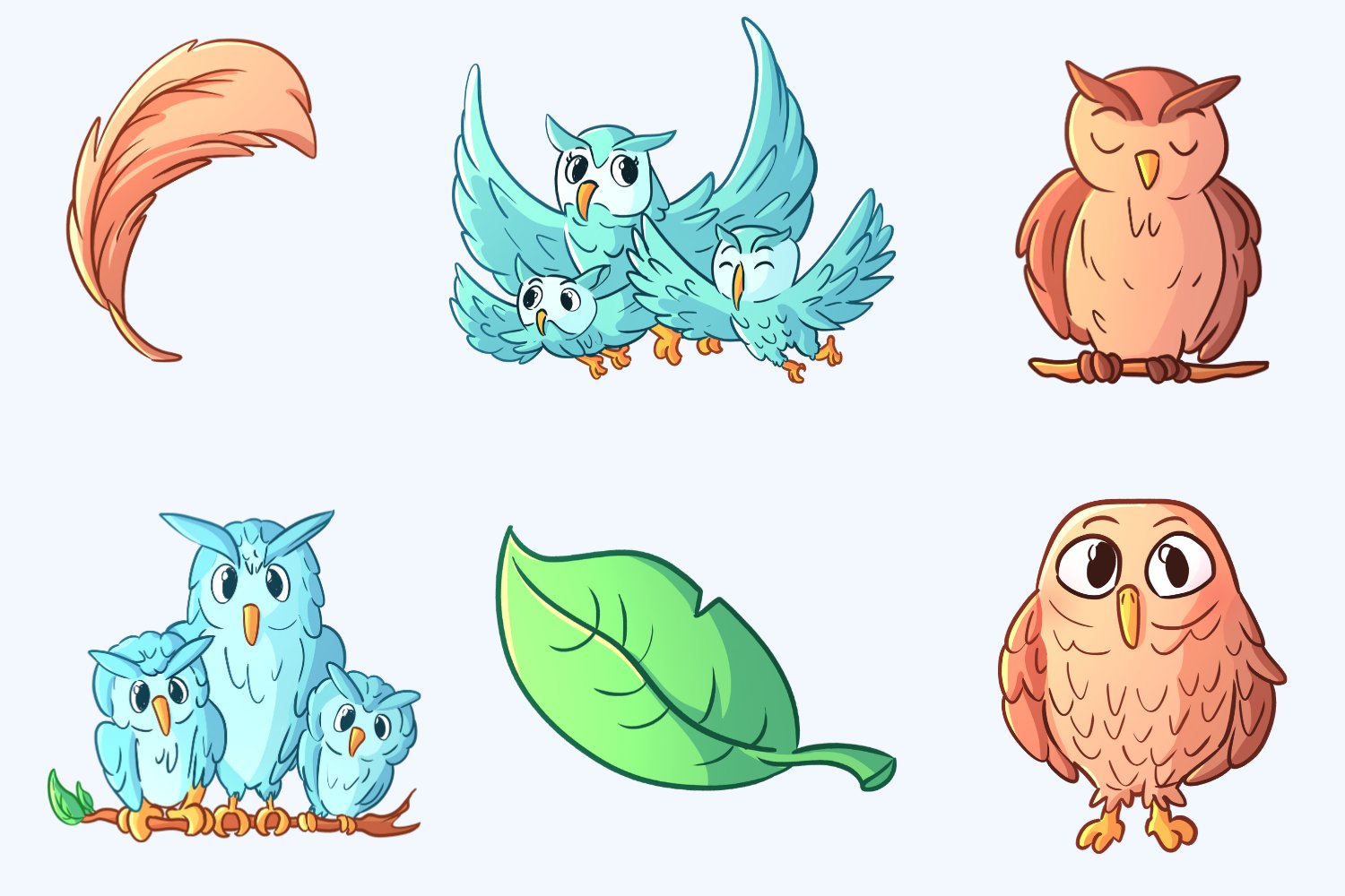Owl Family Illustrations