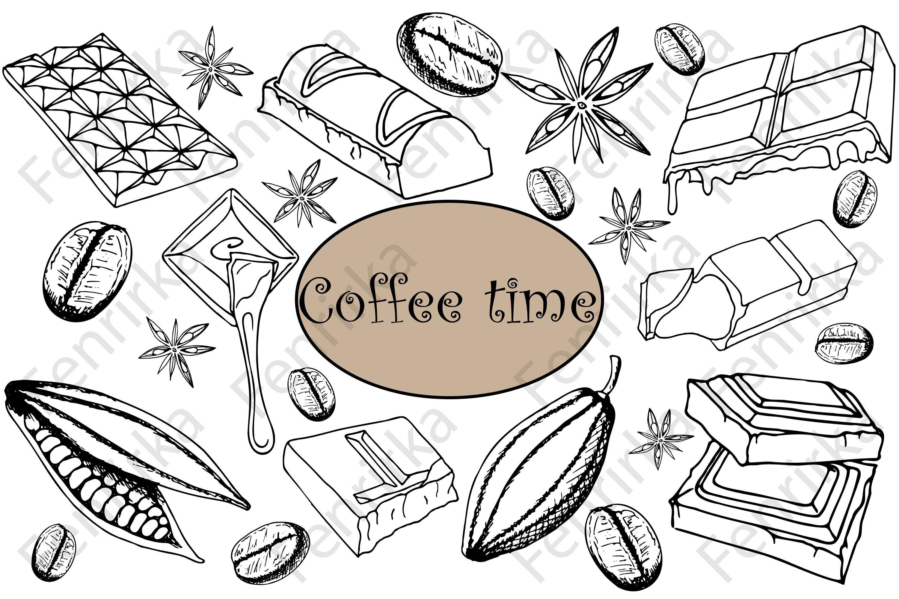 Bundle of Outline coffee,chocolate,cocoa.SVG,AI,EPS,PNG,JPG (1255275 ...