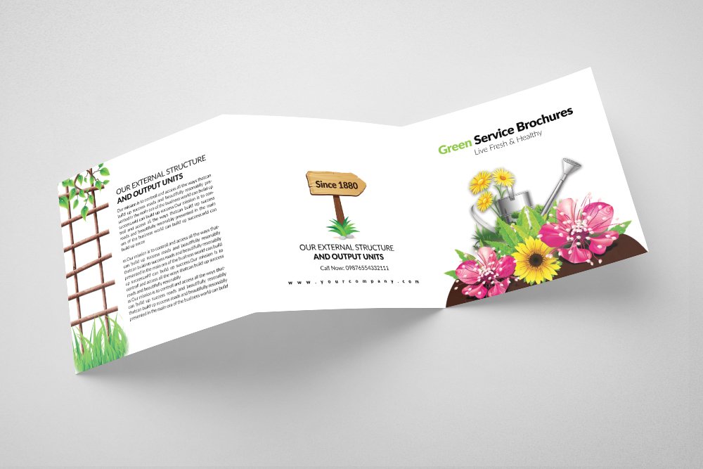 Garden Service Square Trifold Brochure (716867) | Brochures | Design ...