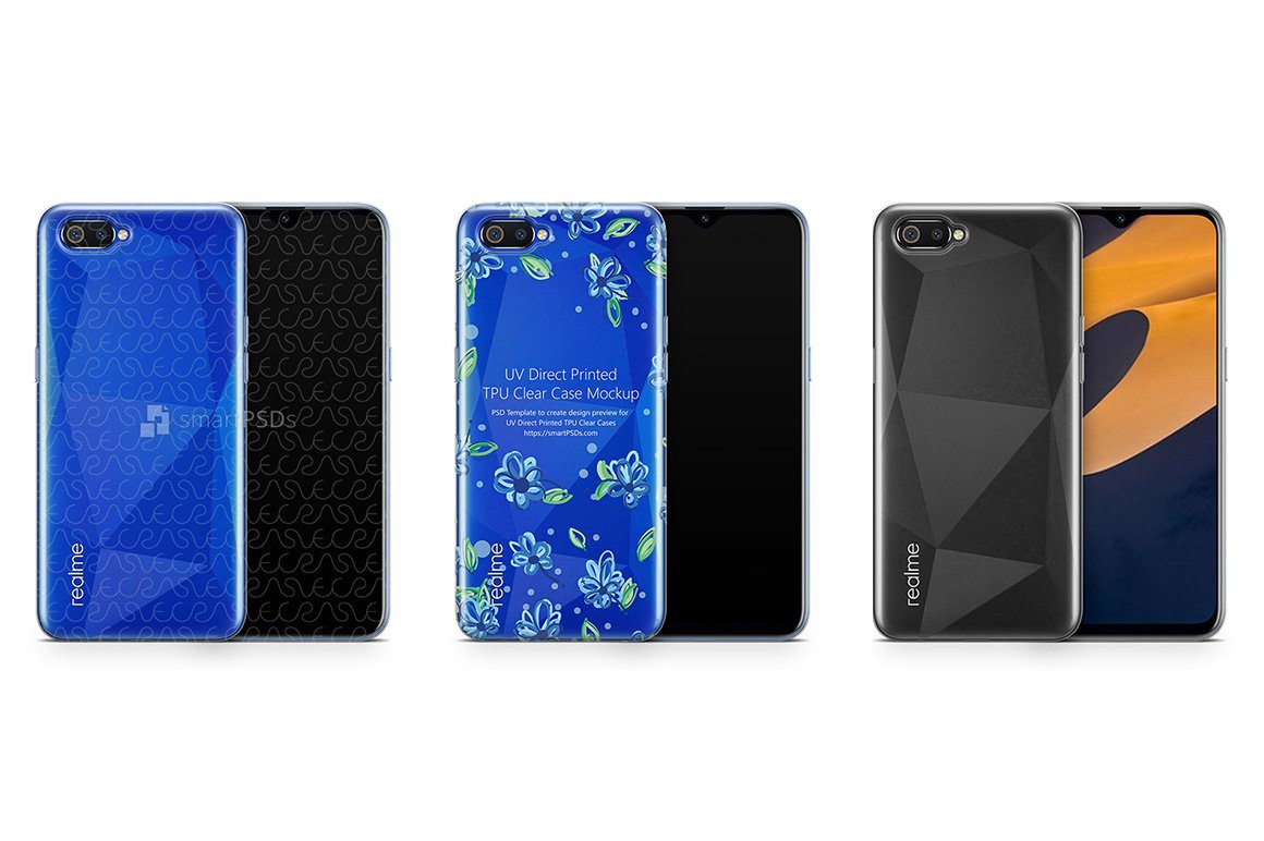 Realme C2 2019 TPU Clear Case Mockup (1139226) | Mockups | Design Bundles