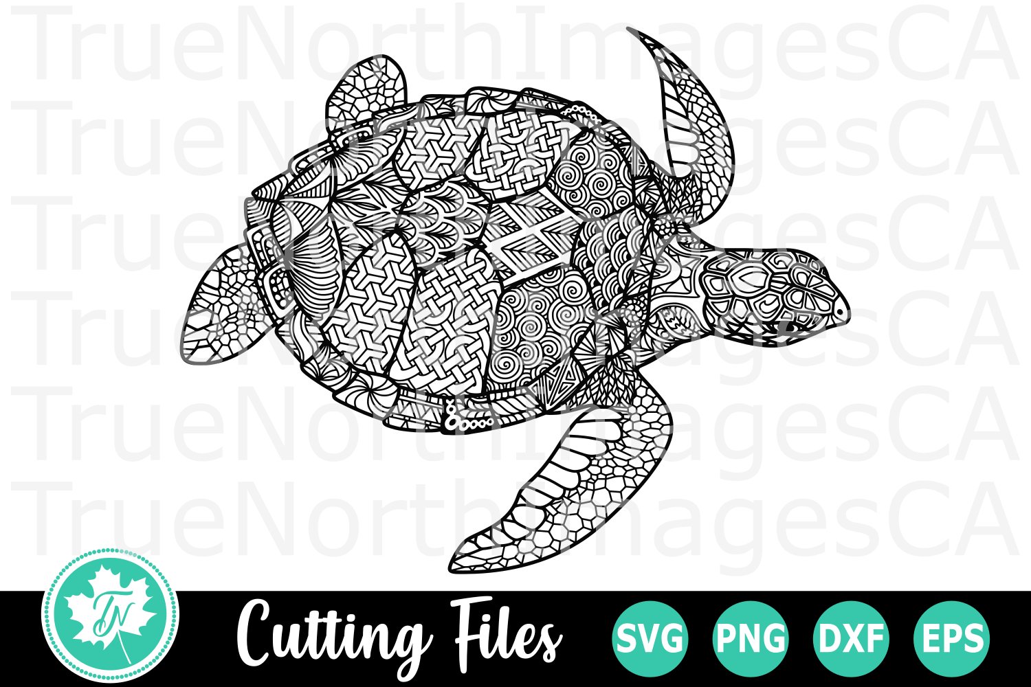 Zentangle Turtle - An Zentangle SVG Cut File (316250) | Cut Files ...