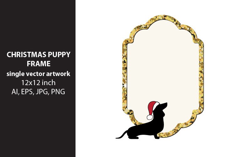 Christmas puppy frame - single vector artwork (1028650) | Elements ...