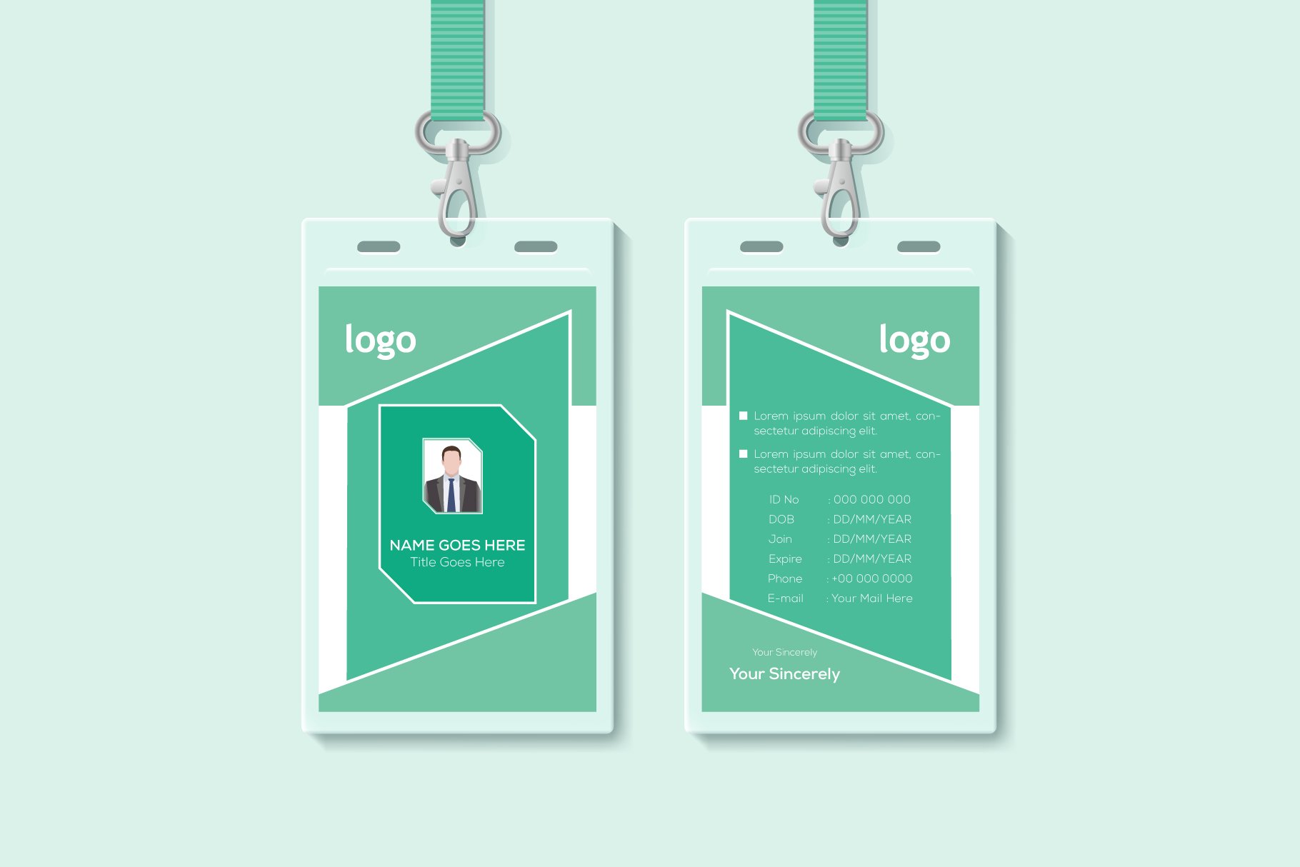 Id Card Vector. security badge, press event pass template. (709686 ...