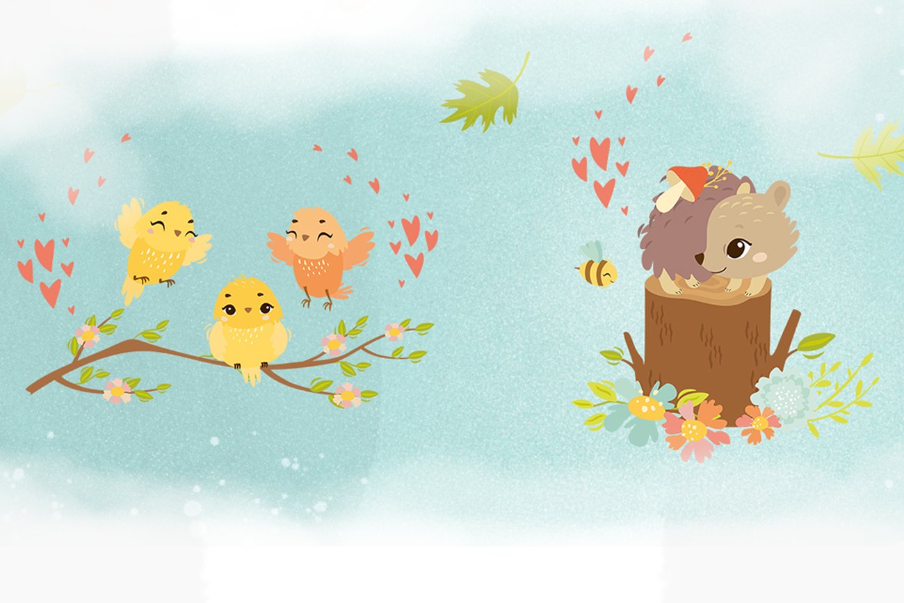 Woodland animals. Spring clipart PNG. Spring flowers (431416 ...