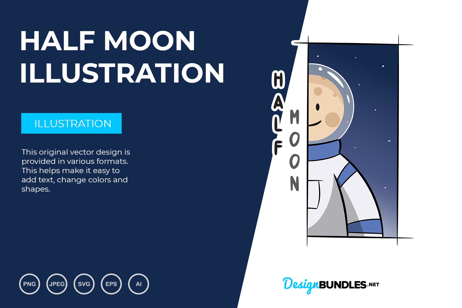 Half moon Vector Illustration