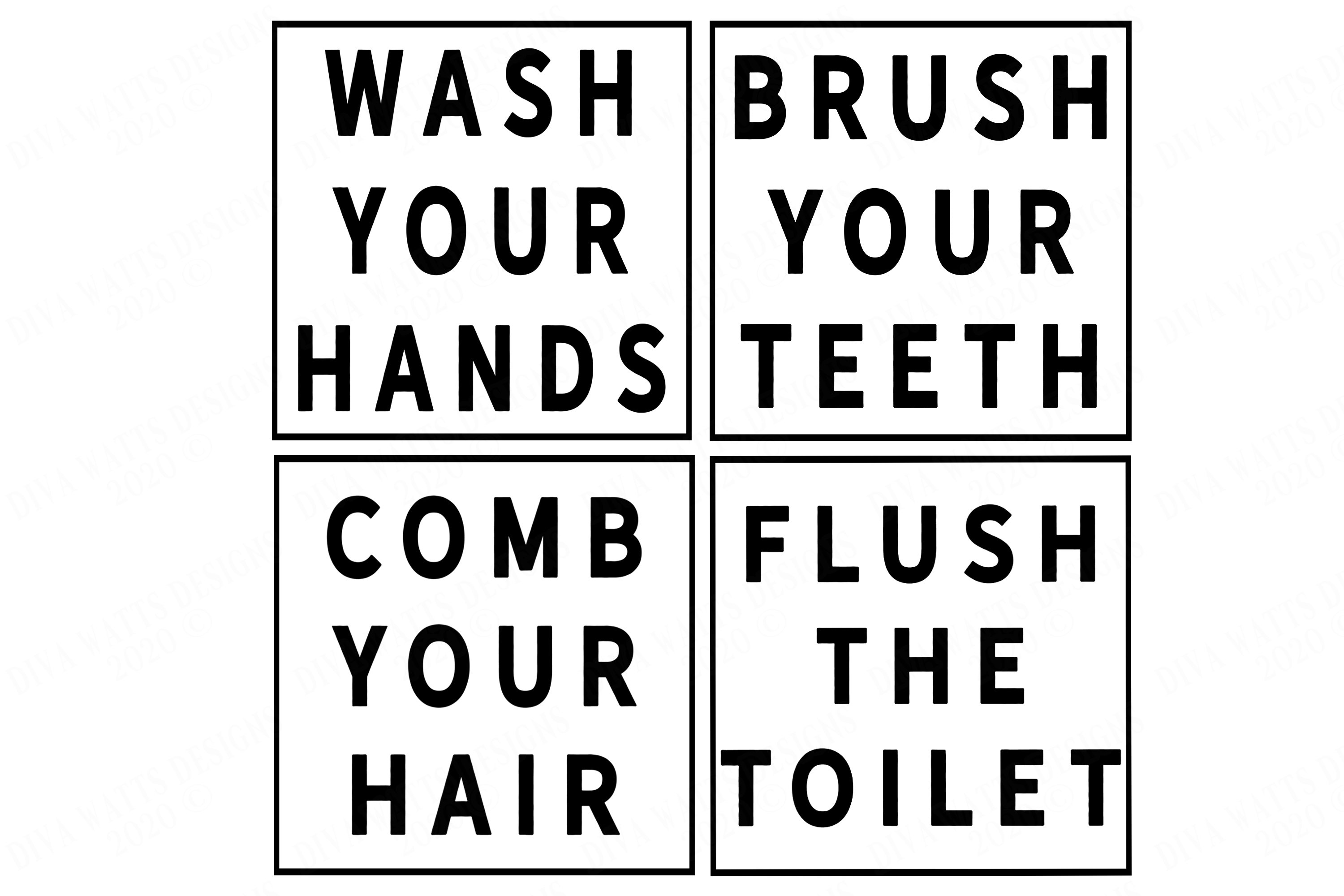 Bathroom Sign Set (719277) | Cut Files | Design Bundles