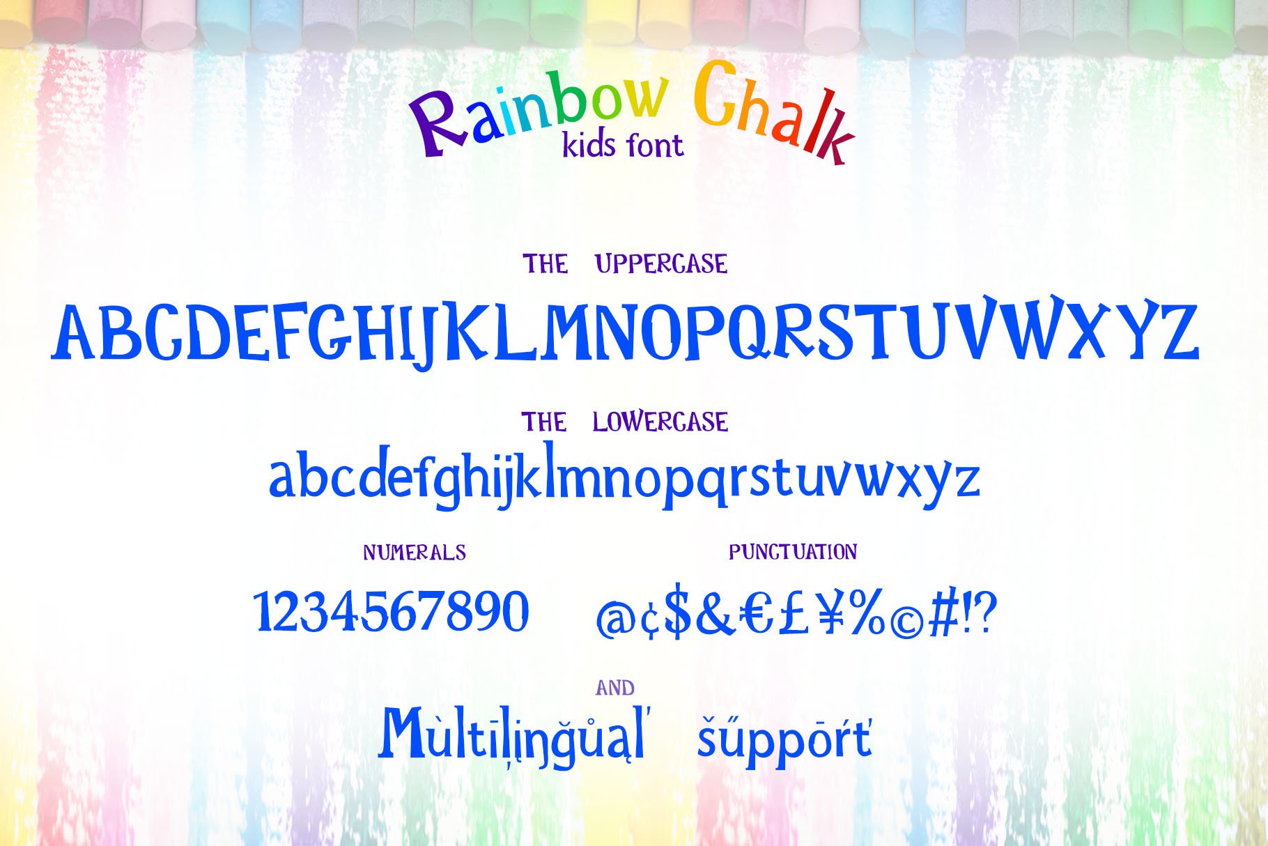 Rainbow Chalk fun kids font (178855) | Regular | Font Bundles