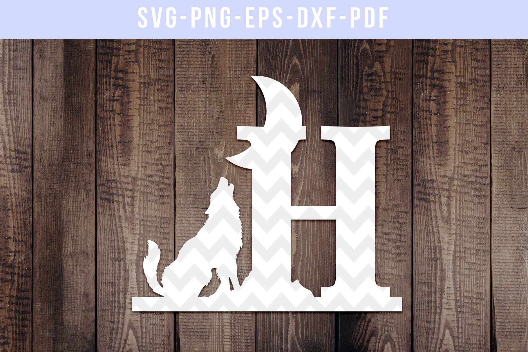 Howling Wolf Font H Paper Cut Template, Wild Life SVG, DXF (440168 ...